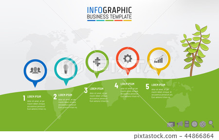 Business infographic milestone template 5 steps - Stock Illustration ...