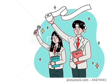 School life cartoon. Teenagers, middle and high... - Stock Illustration ...
