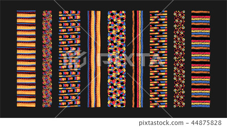 Set of ethnic art brushes in African style. - Stock Illustration ...