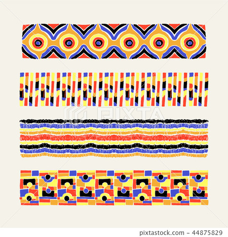 Set of ethnic art brushes in African style. - Stock Illustration ...
