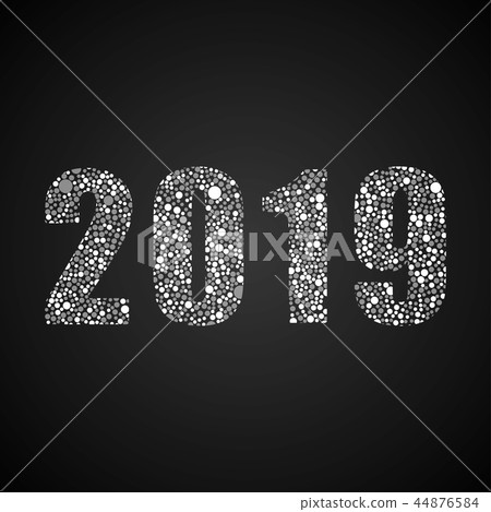 The 2019 New Year Number Bubbles or Dots. - Stock Illustration ...