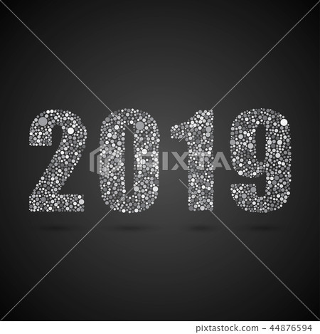 The 2019 New Year Number Bubbles or Dots. - Stock Illustration ...
