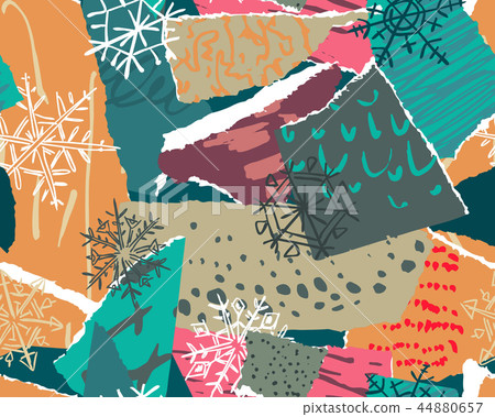 Vector Christmas seamless pattern with colorful... - Stock Illustration ...