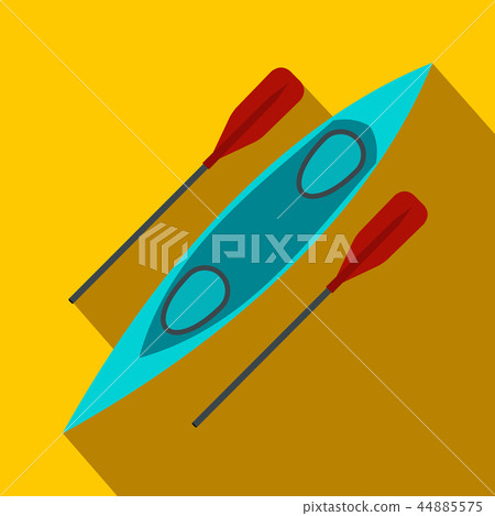 Kayak and rowing oar flat icon - Stock Illustration [44885575] - PIXTA