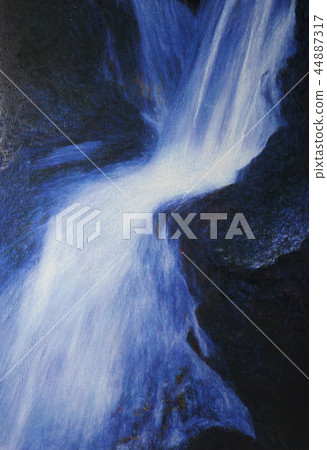 Blue waterfall painting - Stock Illustration [44887317] - PIXTA