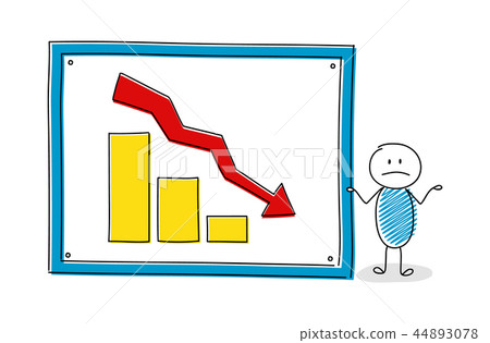 cartoon character with business chart. Vector. - Stock Illustration ...
