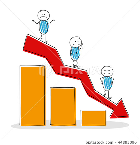 Business concept with stickman and graph. Vector. - Stock Illustration ...