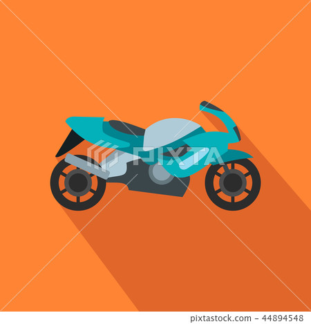 Motorcycle blue flat icon - Stock Illustration [44894548] - PIXTA