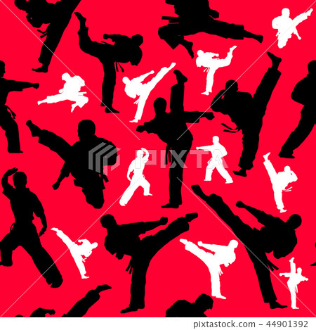 Seamless Texture Pattern Fighting Combat Fighters - Stock Illustration ...
