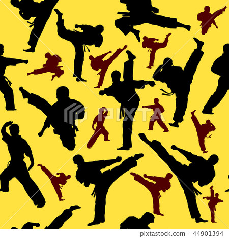 Seamless Texture Pattern Fighting Combat Fighters - Stock Illustration ...
