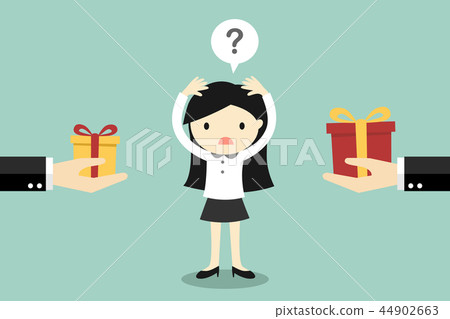 Feels stuck between two gift boxes. - Stock Illustration [44902663] - PIXTA
