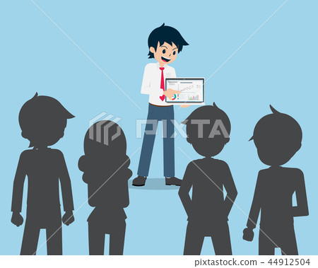 Salary Man Presentation by Computer - Stock Illustration [44912504] - PIXTA