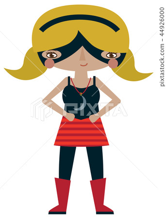 Red and black masked superhero with moon powers. - Stock Illustration ...