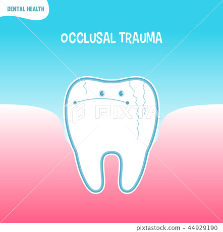 Cartoon bad tooth icon with occlusal trauma - Stock Illustration ...