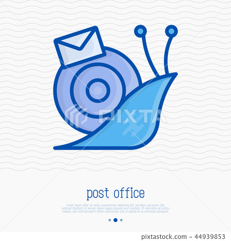 Snail mail with envelope thin line icon - Stock Illustration [44939853 ...
