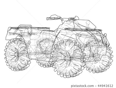 ATV quadbike concept outline. Vector - Stock Illustration [44941612 ...
