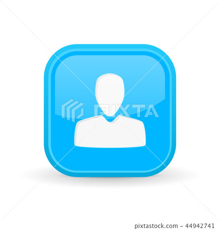 User icon. Blue square shiny button - Stock Illustration [44942741] - PIXTA