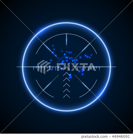 Accurate sniper scope, neon luminous target...-插圖素材 [44946091] - PIXTA圖庫