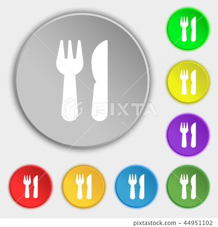 crossed fork over knife icon sign. Symbol on eight - Stock Illustration ...