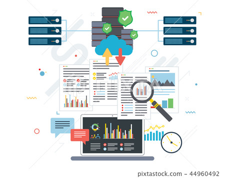 Cloud Computing, big data analysis and data mining - Stock Illustration ...