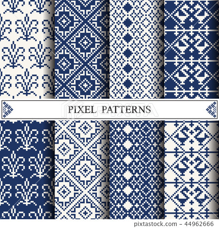 Thai pixel pattern for making fabric textile - Stock Illustration ...