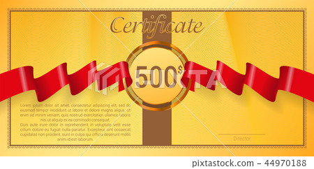 Gift Certificate with red award ribbon - Stock Illustration [44970188 ...
