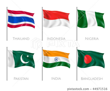 National Flags Realistic Set - Stock Illustration [44971516] - PIXTA