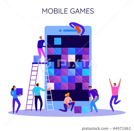 People Smart Phone Interaction Illustration - Stock Illustration ...