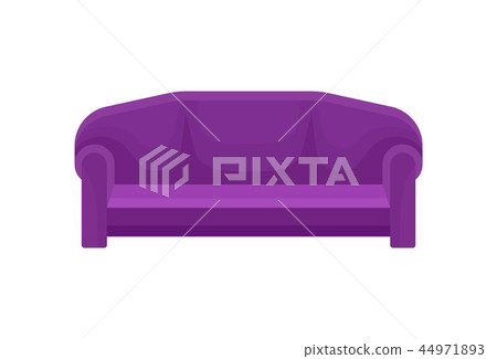 Comfortable sofa, purple couch, living room... - Stock Illustration ...