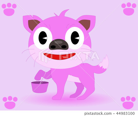 Cartoon the cute little pink dog - Stock Illustration [44983100] - PIXTA