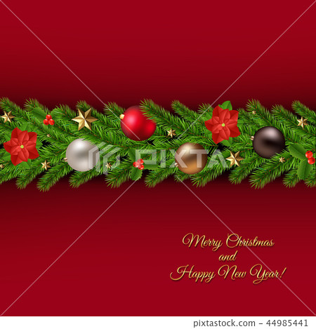 Christmas Garland Poster - Stock Illustration [44985441] - PIXTA