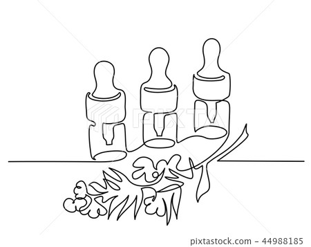 Cosmetic vial with pipette continuous line art - Stock Illustration ...