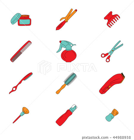 Barber tools icons set - Stock Illustration [44988938] - PIXTA