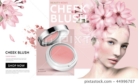 Romantic cheek blush ad - Stock Illustration [44996787] - PIXTA