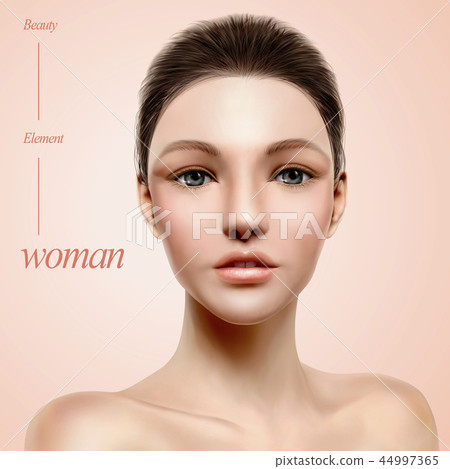 Charming model portrait - Stock Illustration [44997365] - PIXTA