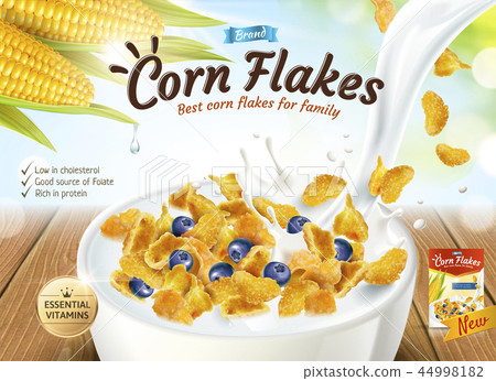Delicious corn flakes ad - Stock Illustration [44998182] - PIXTA