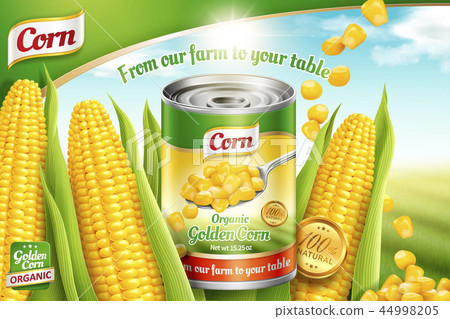 Organic canned corn ads - Stock Illustration [44998205] - PIXTA
