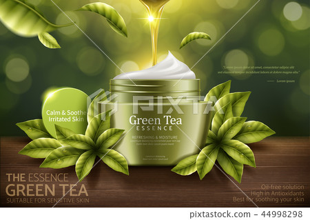 Green tea cream ads - Stock Illustration [44998298] - PIXTA
