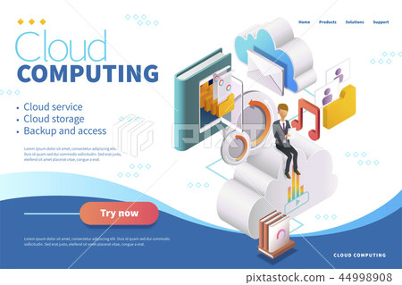 3d isometric cloud computing - Stock Illustration [44998908] - PIXTA