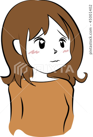 A woman with a troubled face - Stock Illustration [45001402] - PIXTA