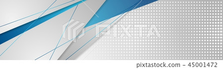 Abstract blue grey tech geometric banner design - Stock Illustration ...