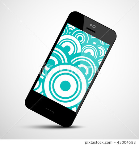 Vector Mobile Phone Icon with Retro Circles - Stock Illustration ...