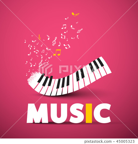Music Poster Vector Design with Piano Keyboard - Stock Illustration ...