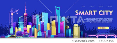 smart city banner - Stock Illustration [45006390] - PIXTA