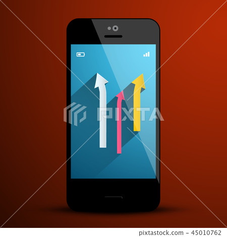 Arrows on Mobile Phone Screen - Stock Illustration [45010762] - PIXTA