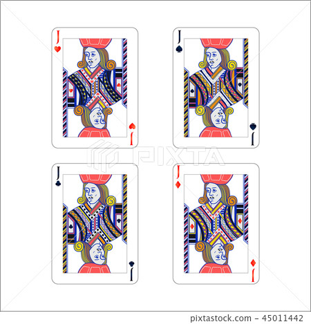Set of jack playing card with different suits - Stock Illustration ...
