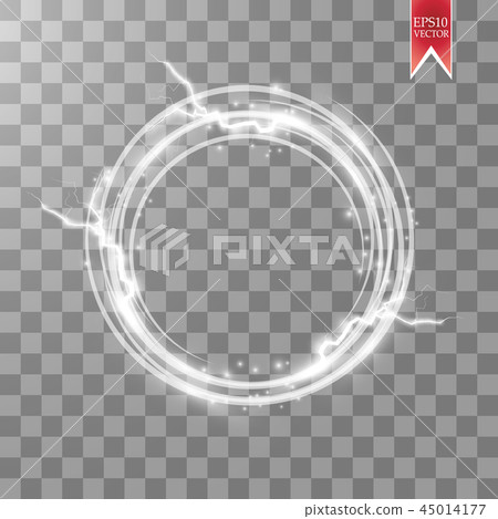 Glow round frame with electricity and lightning. - Stock Illustration ...