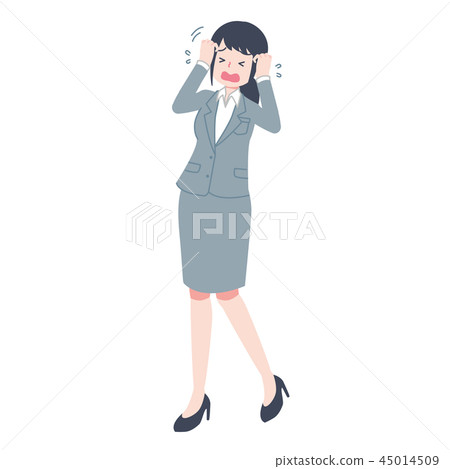 Female office worker causing panic - Stock Illustration [45014509] - PIXTA