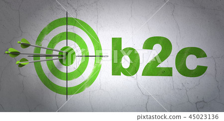 Business concept: target and B2c on wall... - Stock Illustration ...