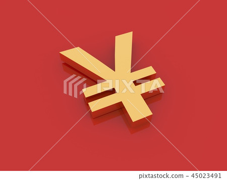 Japanese currency sign on a red background. - Stock Illustration ...